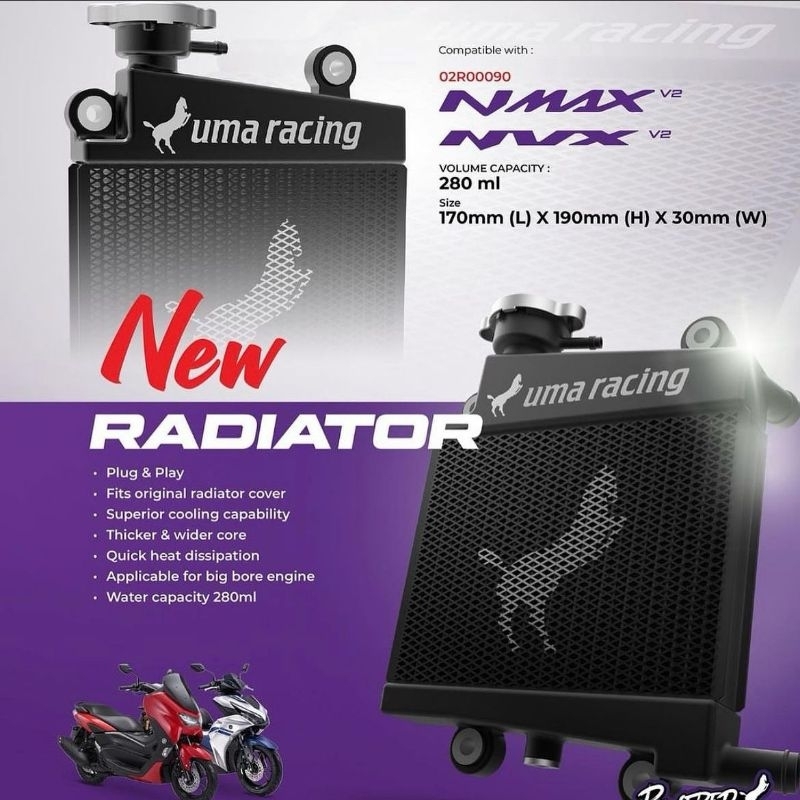 Jual [READY] RADIATOR YAMAHA NEW NMAX , NEW AEROX 155 ORIGINAL 100% UMA ...