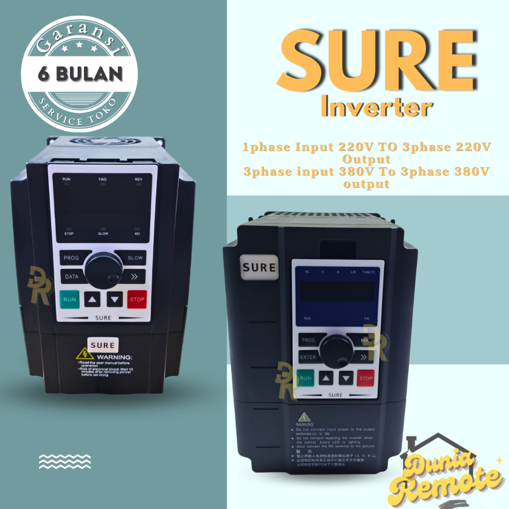Jual SURE Inverter 3.0KW 220V/380V 1phase input to 3phase output Frekuensi Drive INVERTER ...