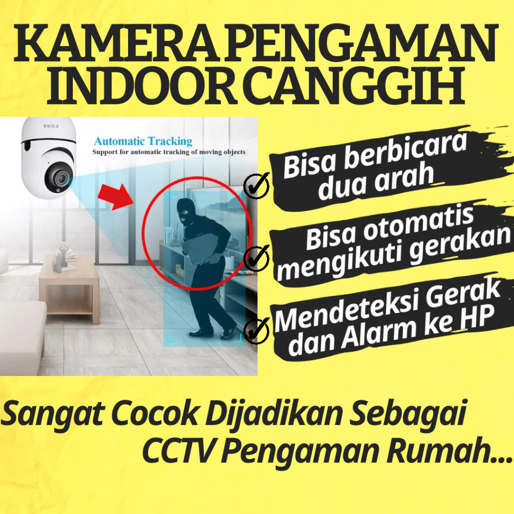 Jual Kamera CCTV Wifi Pintar Pengintai Pengaman Rumah Indoor-Spycam ...