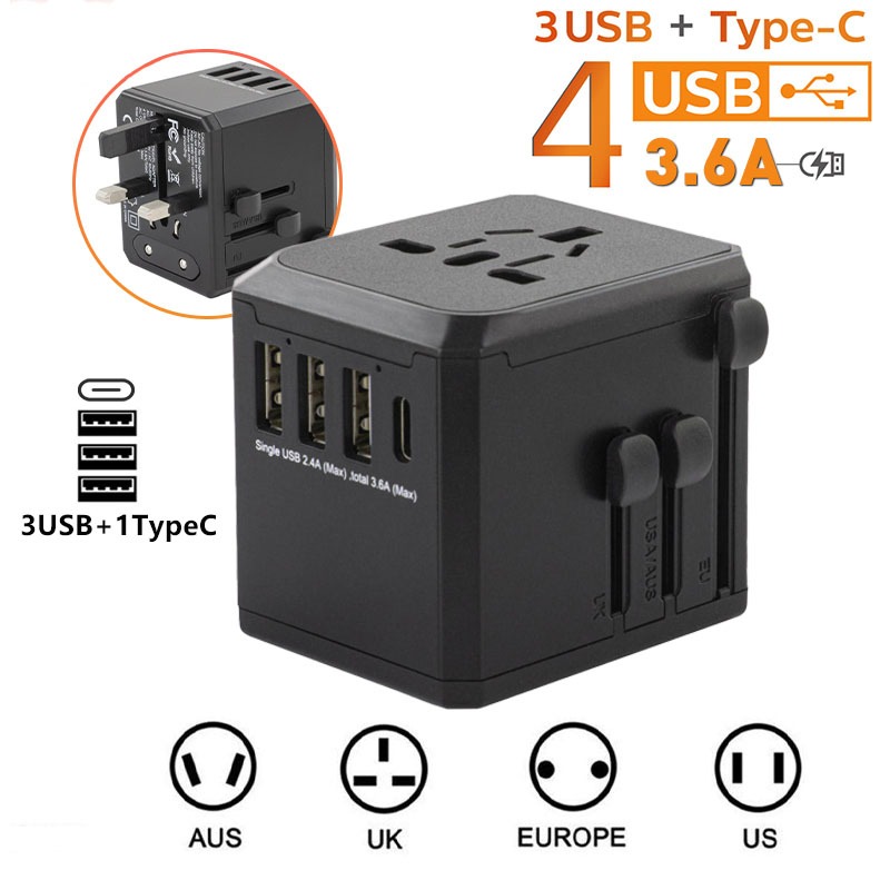 Jual Universal Travel Adaptor 3.6A Fast charging Colokan adapter Dual ...