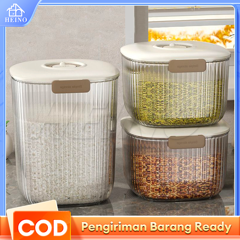 Jual HEINO 5KG/10KG Rice Kontainer Toples penyimpanan keripik kentang ...