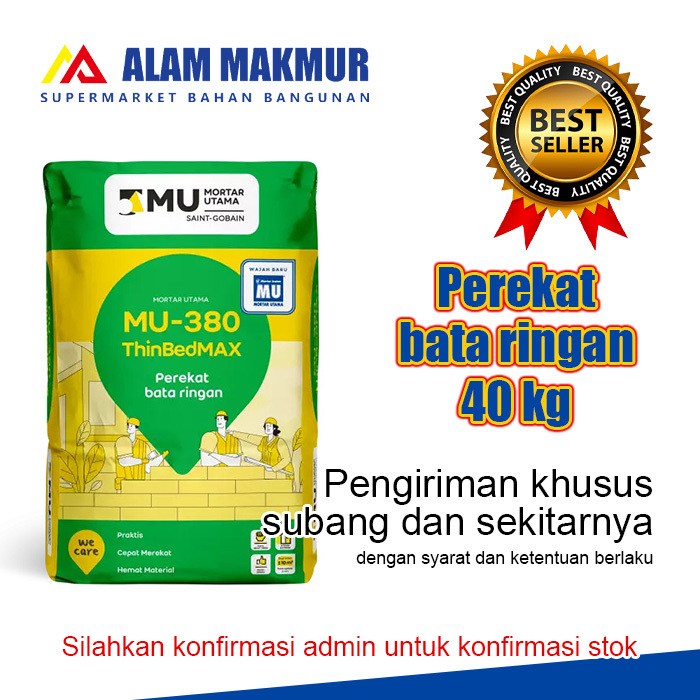 Jual MU 380 Mortar Utama Semen Instant Perekat Lem Bata Ringan Hebel ...