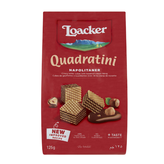 Jual Loacker Quadratini Bite Size Hazelnut Wafers | 125g Australia ...
