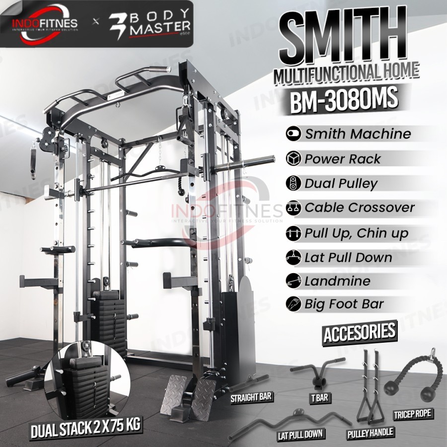 Jual PAKET BODYMASTER Smith Machine Functional Trainer BM-3080MS ...