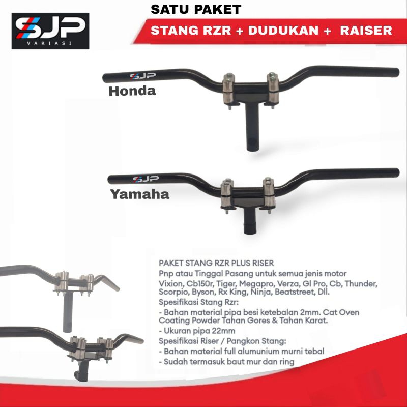 Jual Stang Rzr Plus Dudukan Stang Universal Honda Yamaha Matic Bebek ...