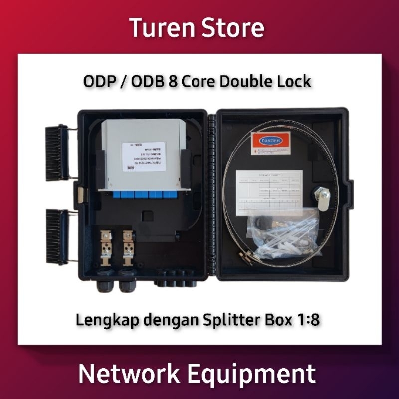 Jual ODP ODB 8 Core Double Lock Lengkap dengan Splitter Box 1:8 Fullset ...