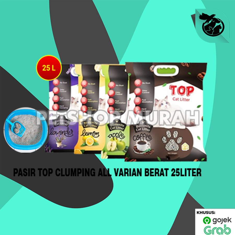Jual [GOSEND]Pasir Top Clumping 20 kg 25 Lt Cat Litter Bentonite 20kg Gumpal Wangi | Shopee ...