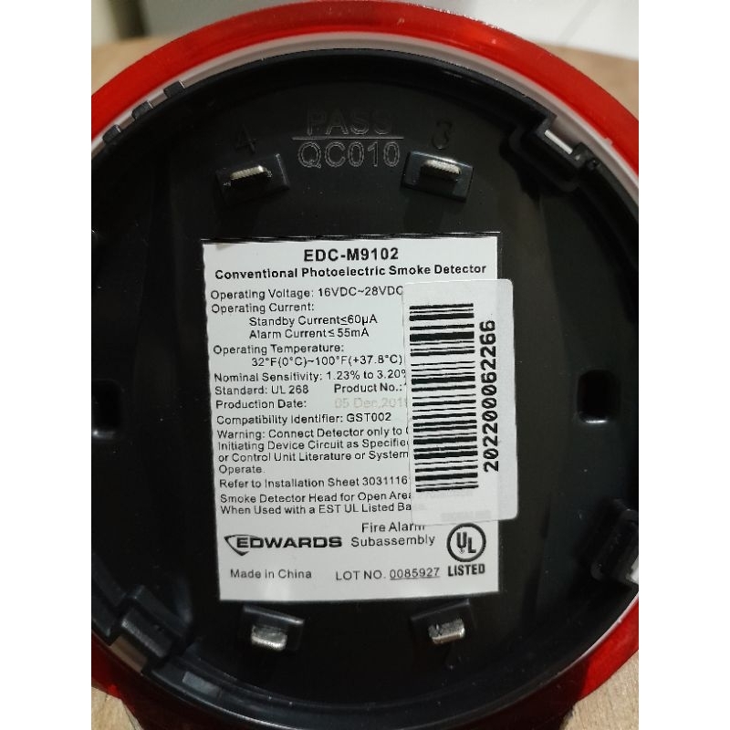 Jual Smoke Detector EDWARDS EDC-M9102 + Base EDB-M01 | Shopee Indonesia