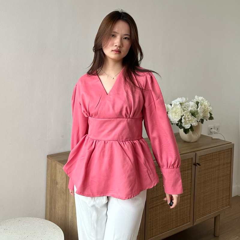 Jual Sojin Top / Blouse Wanita / Blouse Lengan Panjang Hijab Friendly ...