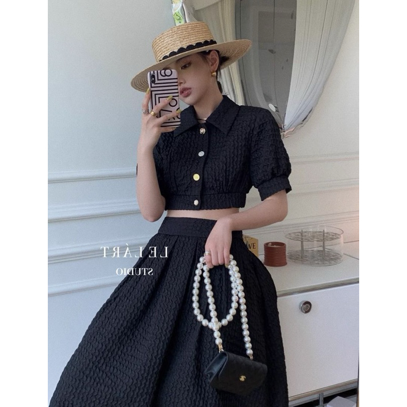 Jual Valky Set Simple Basic Minimalis Setelan Korea Chic Blouse Kerah ...