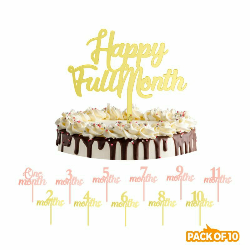 Jual Cake Topper Happy Full Month One Month Acrylic | Shopee Indonesia