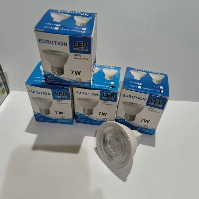 Jual Lampu led halogen spot 7W 7 Watt 220V ( mr16 / E27 ) Eurotion | Shopee Indonesia