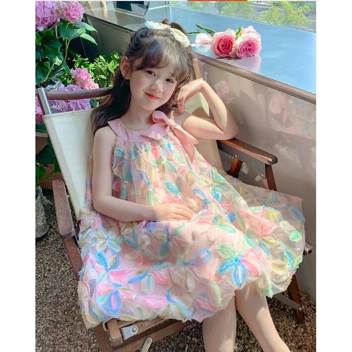 Jual [KIDSFASHIONKOLEKSI] Dress Anak Perempuan Motif Bunga Timbul Pearl ...