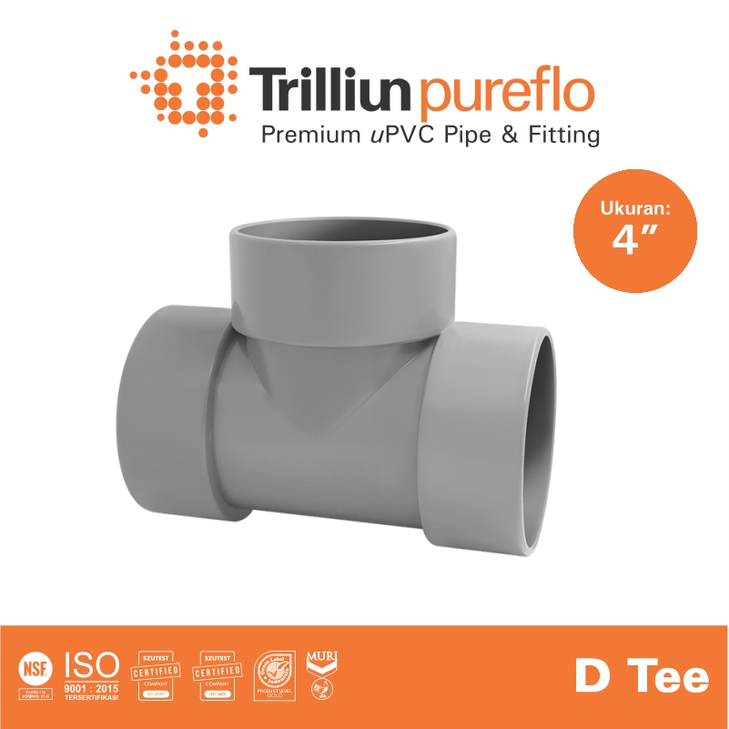 Jual Fitting Pipa uPVC Trilliunpureflo D Tee 4" Inch | Shopee Indonesia