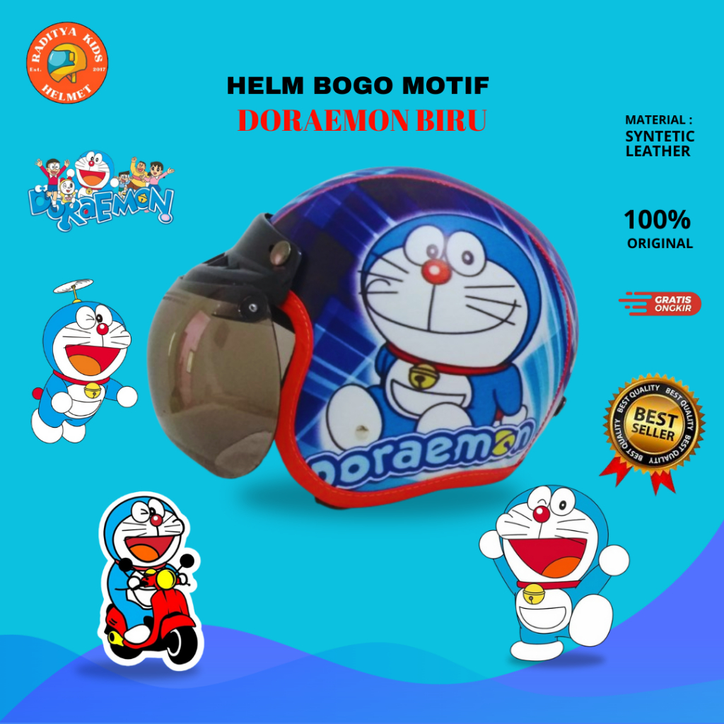 Jual Helm anak bogo gambar doraemon | Shopee Indonesia