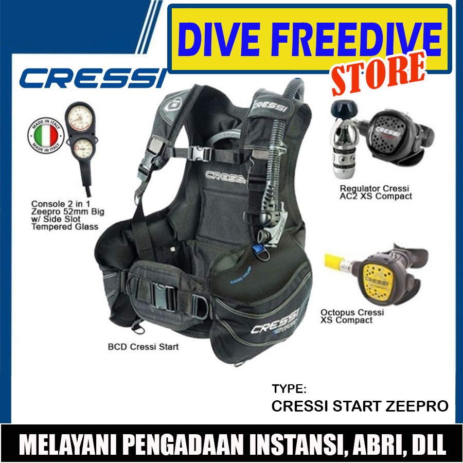 Jual Paket BCD Set Scuba Diving Package Cressi Start Profesional Mix Zeepro Jacket Regulator ...