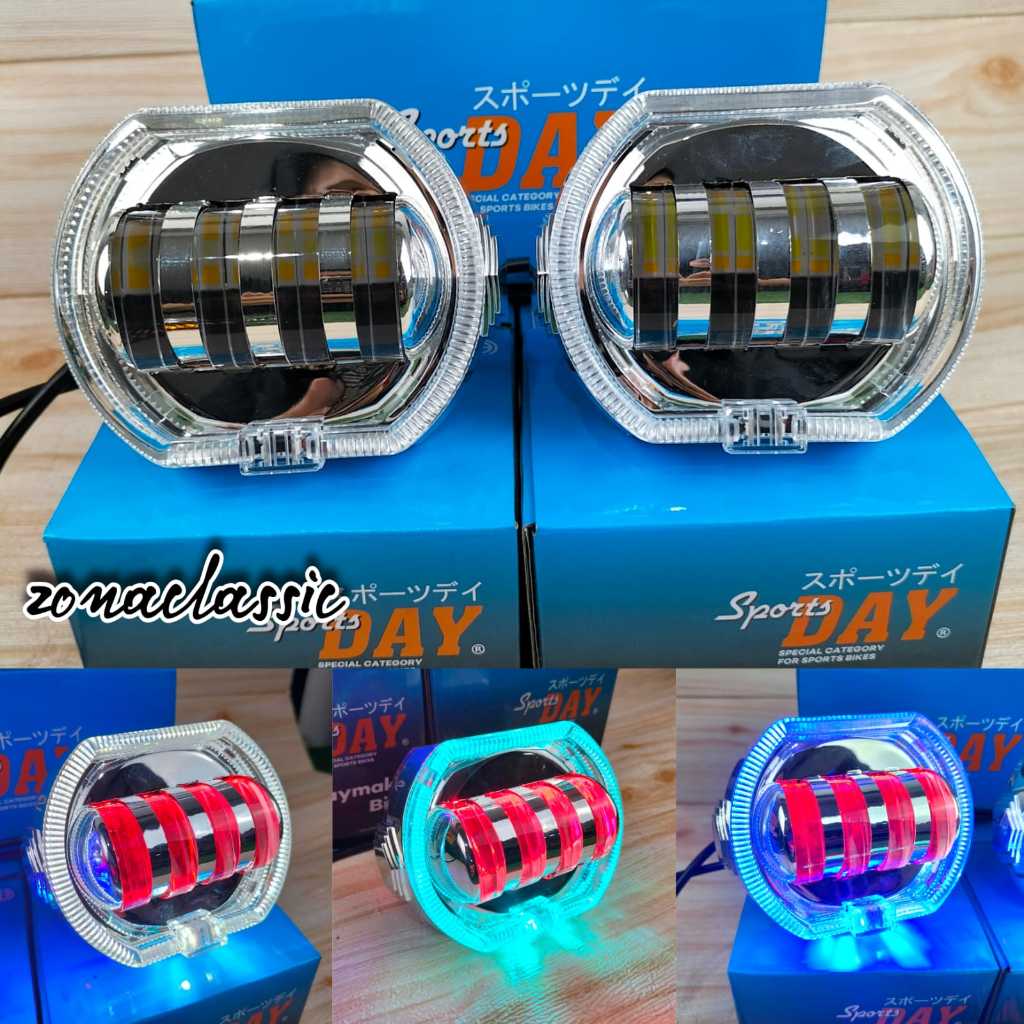 Jual LAMPU UTAMA BILED DAYMAKER 4 LENSA LAMPU DEVIL WARNA MERAH ANGEL ...