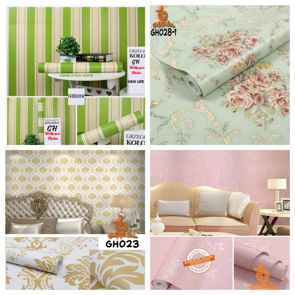Jual PAKET 5 ROLL Wallpaper Sticker Dinding Walpaper Stiker Ruang Tamu Walpeper Tembok Kamar ...