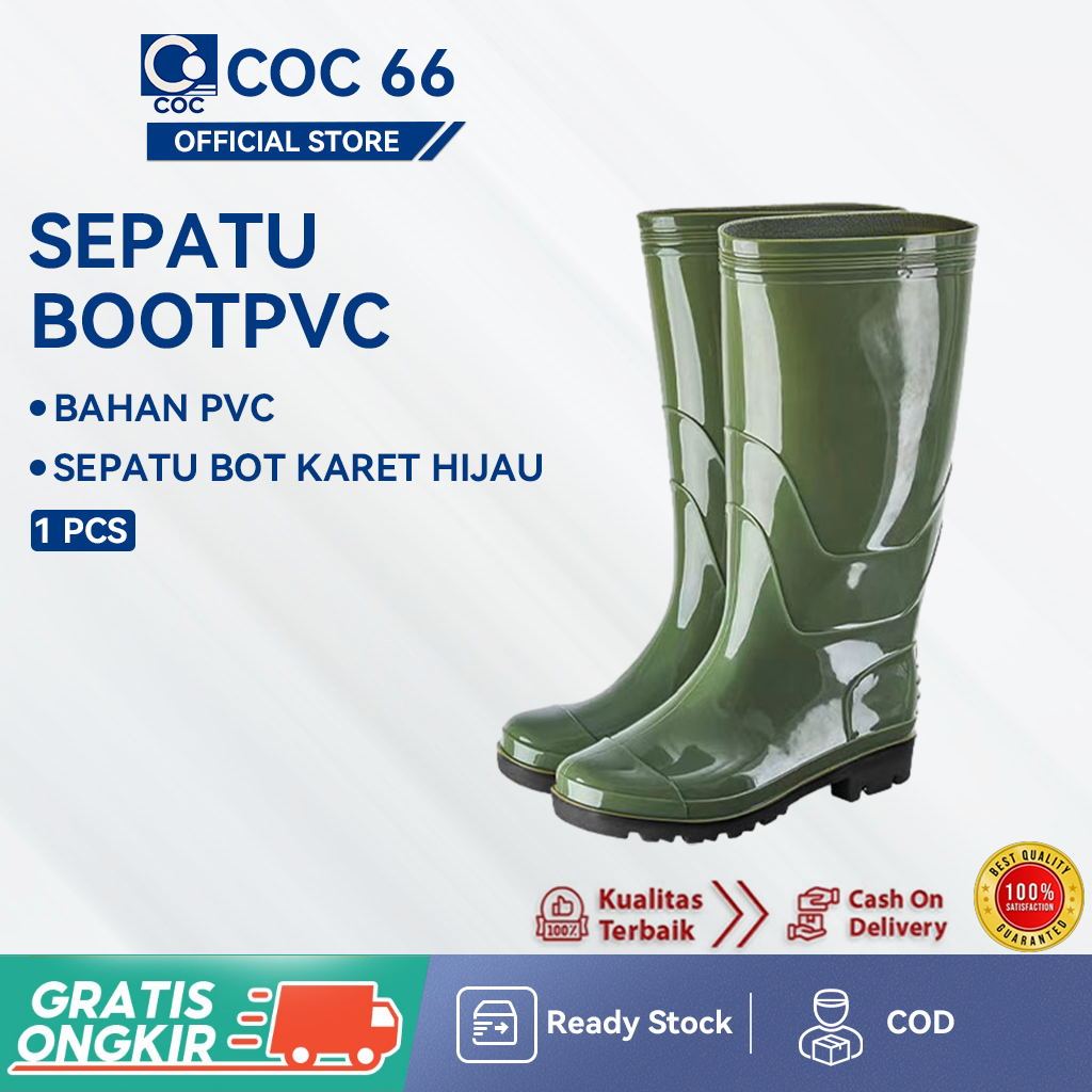 Jual SEPATU BOOT KARET HIJAU SEPATU PROYEK SEPATU PRIA WANITA BERKEBUN ...