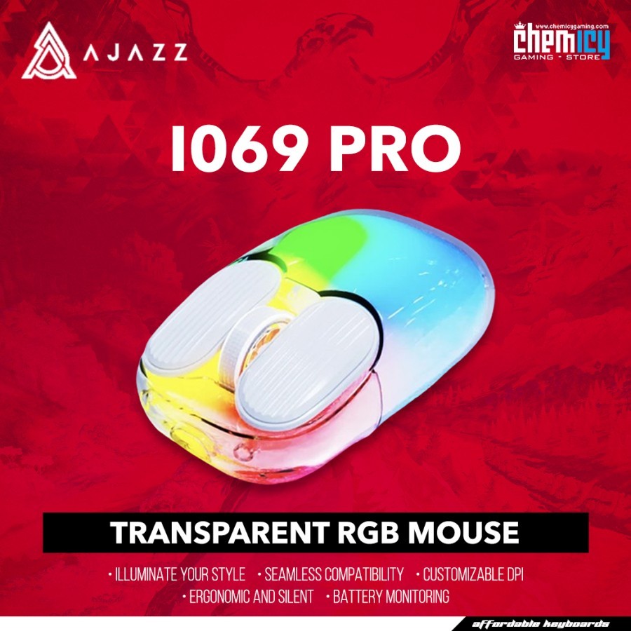 Jual Ajazz i069 Pro Transparent RGB Wireless Mouse | Shopee Indonesia