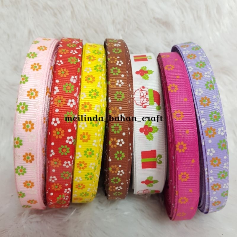 Jual PITA GROSSGRAIN MOTIF 3/8" (1 CM) | Shopee Indonesia