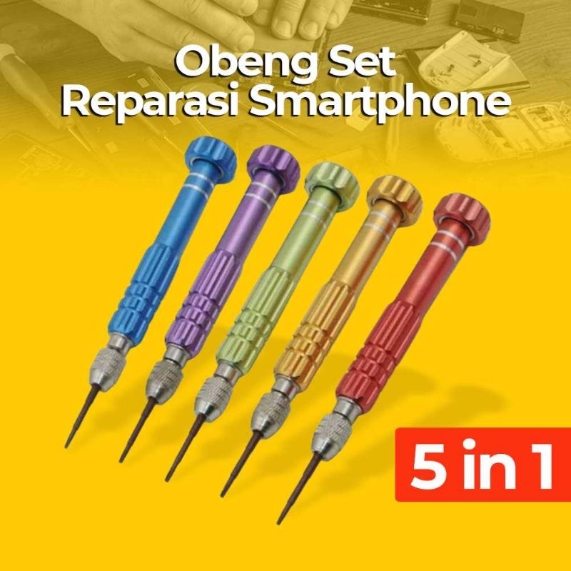 Jual PEGASI Set 5 in 1 Obeng Pembuka Handphone Reparasi Perbaikan Servis HP Smartphone ...