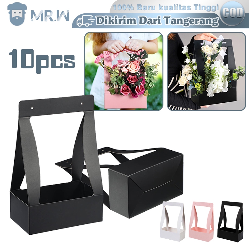Jual 10pcs Kotak Bunga Tenteng DIY Flower Box Portable Box Bunga Tas ...