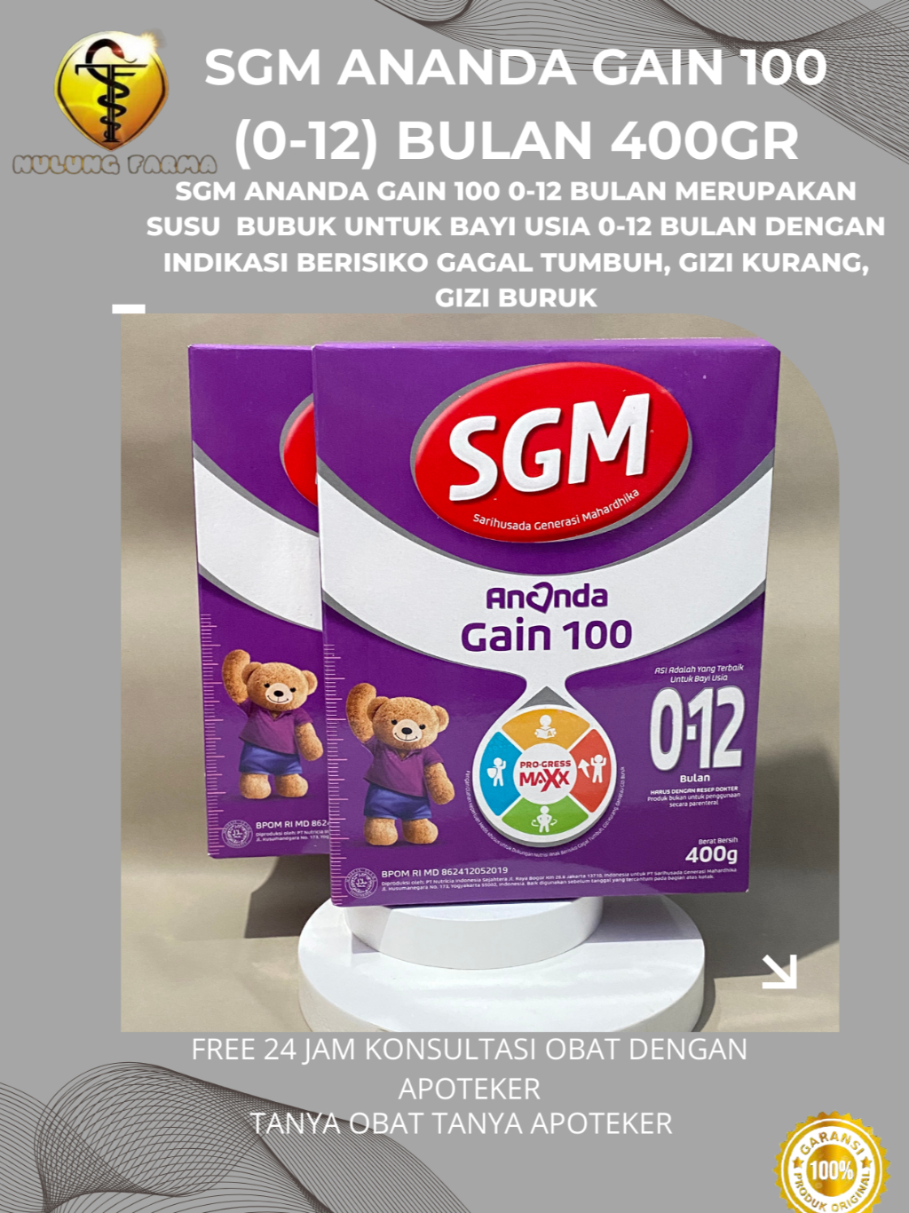 Jual SGM ANANDA GAIN 100 400GRAM | Shopee Indonesia