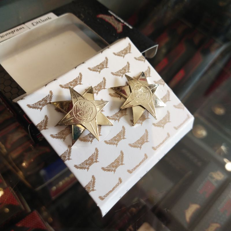 Jual monogram kerah dishub arah mata angin gold | Shopee Indonesia