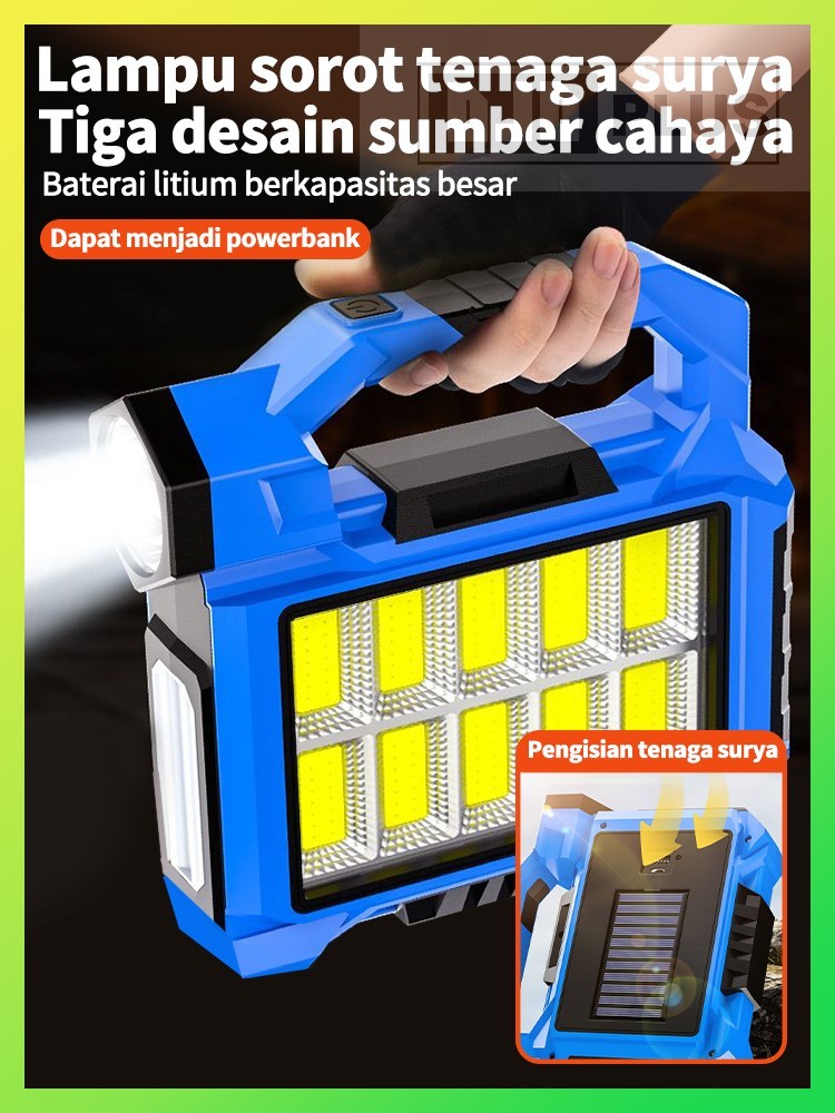 Jual DJDPlus Lampu Sorot Portabel Ringan Yang Kuat Senter Surya Luar Ruangan Daya Tinggi Tiga ...
