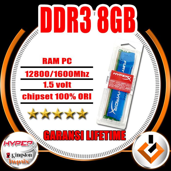 Jual Ram pc ddr3 8gb HYPER X FURY GAMING Ram D3 8GB | Shopee Indonesia