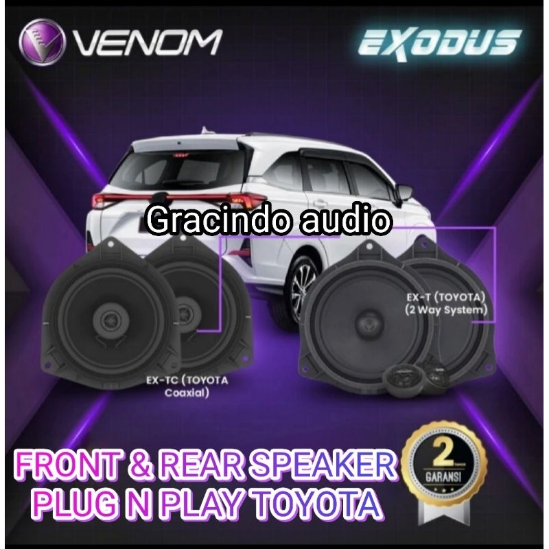 Jual Paket Speaker Depan Belakang Venom Exodus Plug n Play Toyota ...