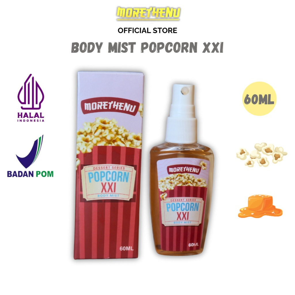 Jual MORETHENU Parfum Body Mist Bioskop Popcorn XXI Unisex Ukuran 60 ML ...