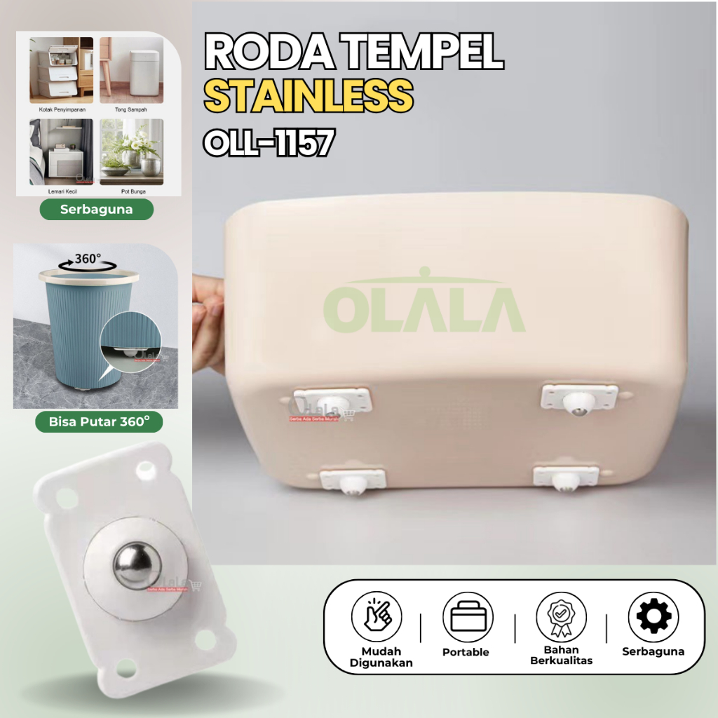 Jual RODA TEMPEL STAINLESS UNTUK FURNITURE 360° (4pcs) OLL-1157 ...