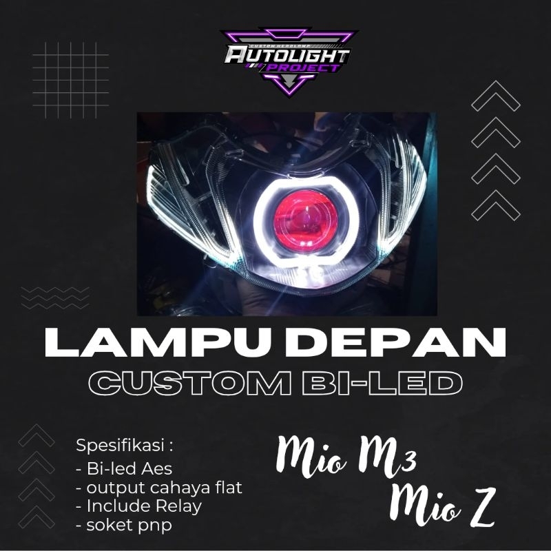 Jual lampu depan utama yamaha mio m3 mio z custom biled aes | Shopee ...