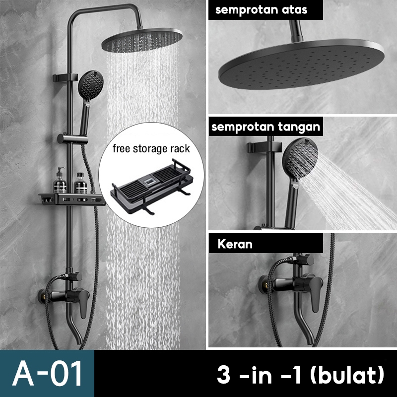 Jual Shower set 4 Fungsi Panas-Dingin Dengan Faucet / Shower Mandi Set ...