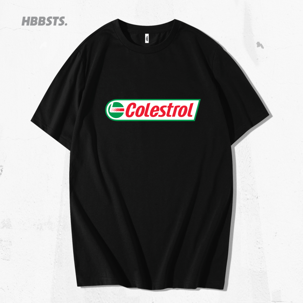 Jual Hobbies Tees T-Shirt Colestrol Black | Kaos Parodi Plesetan ...