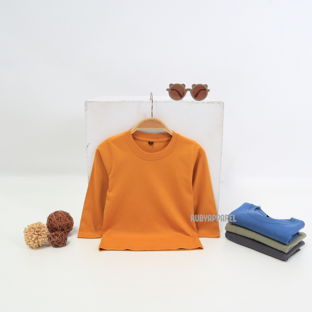 Jual KPJG - Kaos Polos Anak Lengan Panjang Cotton Combed 30s Warna Soft ...