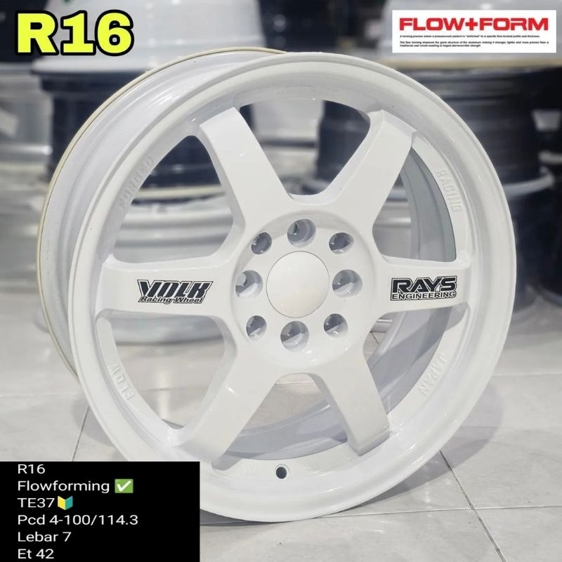 Jual velg mobil volk rays te37 ring 16 lebar 7 et42 untuk jazz freed mobilio calya ignis yaris ...