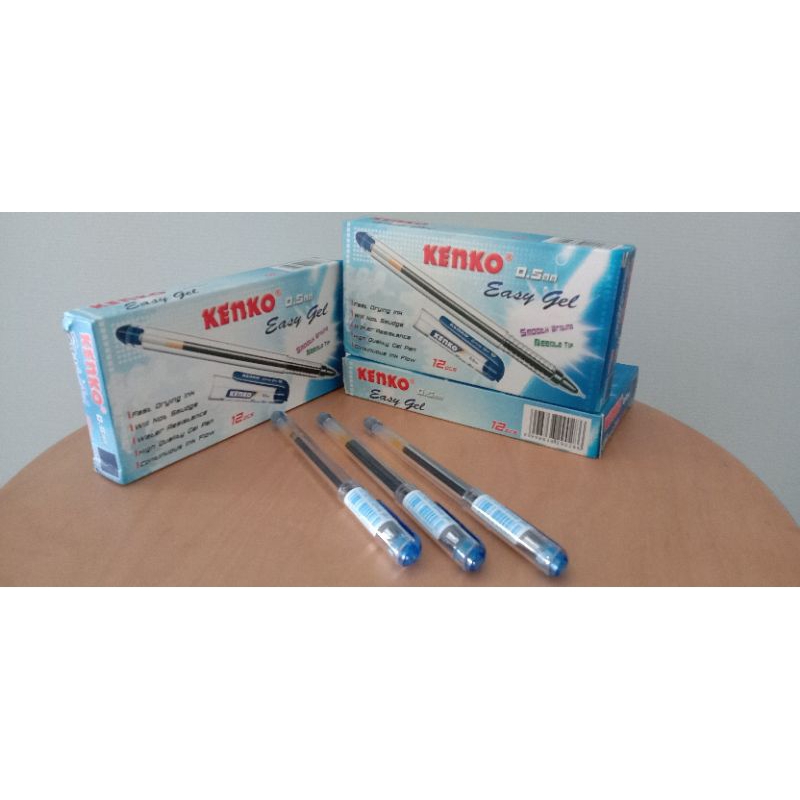 Jual Pulpen Kenko Easy gel 0.5mm Hitam dan Biru 1pak/lusin | Shopee Indonesia