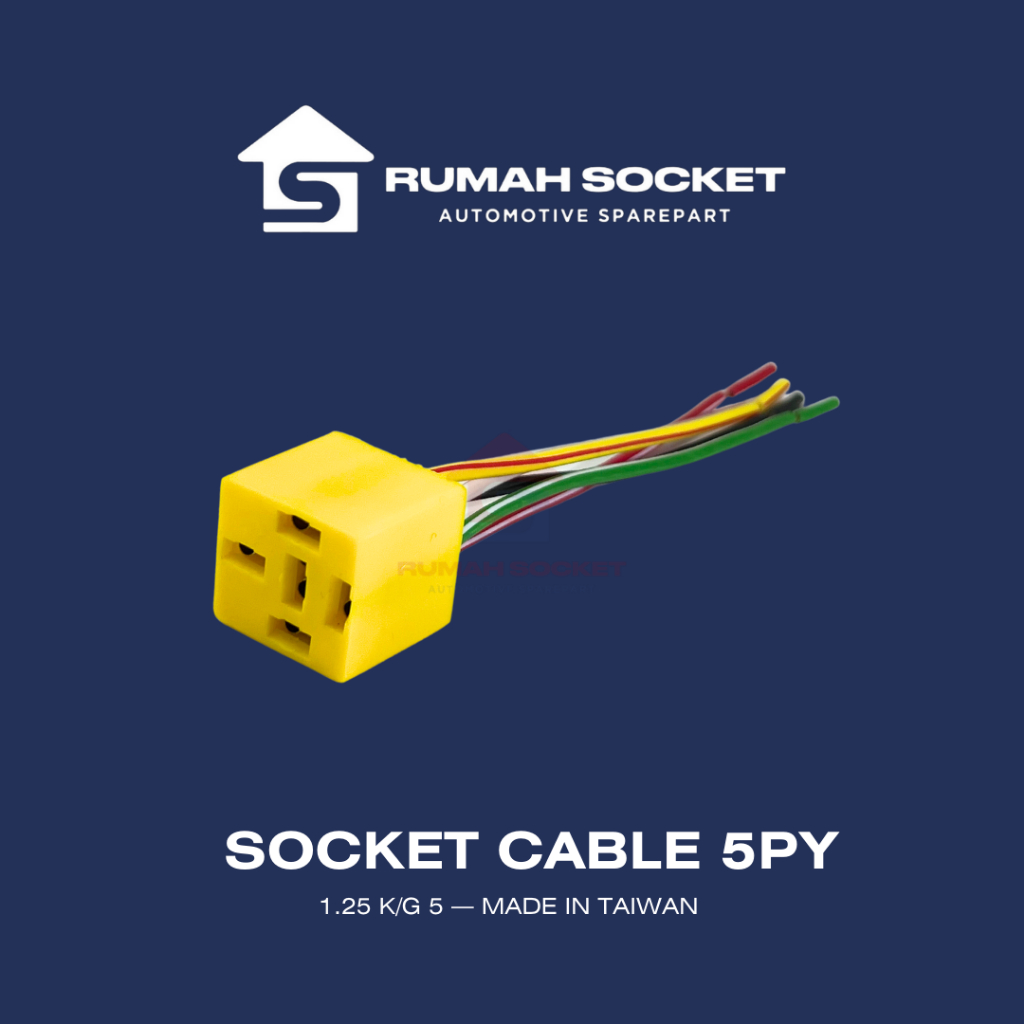 Jual SOCKET RELAY / SOKET / RUMAH RELAY + CABLE / KABEL KAKI 5 FEMALE PIN | Shopee Indonesia