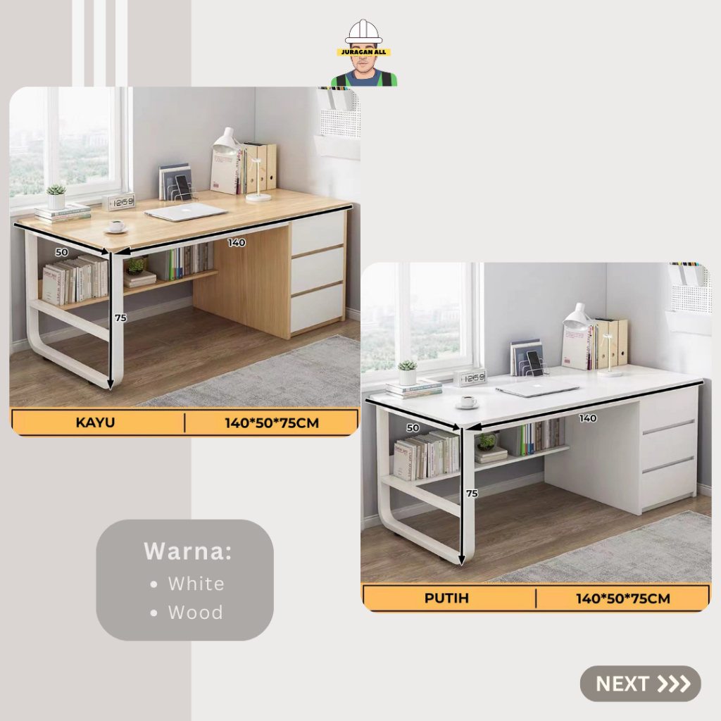 Jual MEJA KERJA MINIMALIS/MEJA KANTOR LACI/MEJA BELAJAR/MEJA KOMPUTER ...