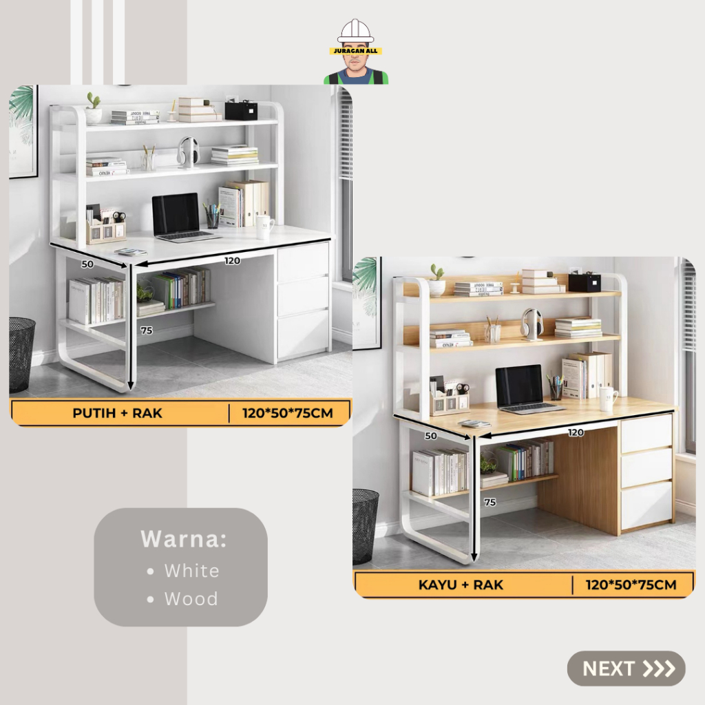Jual MEJA KERJA MINIMALIS/MEJA KANTOR LACI/MEJA BELAJAR/MEJA KOMPUTER ...