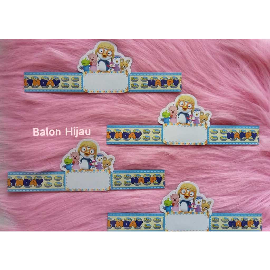 Jual Topi Bentuk Lingkar Karakter Pororo / Topi Ulang Tahun 1 pack ...