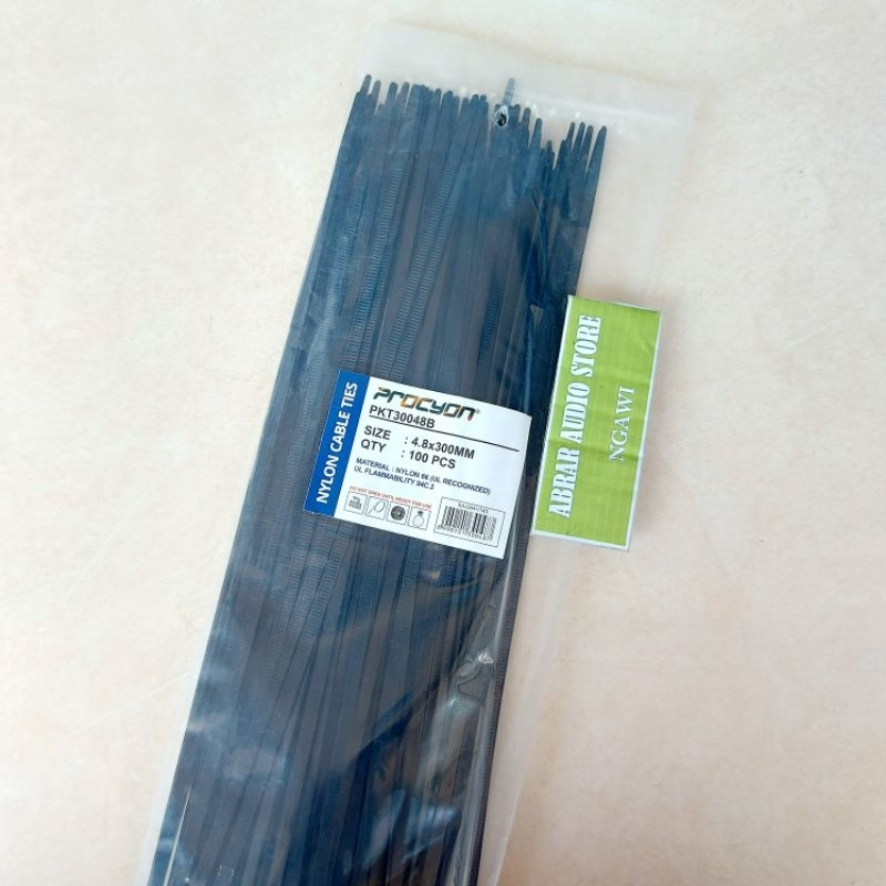 Jual KABEL TIES / TALI KABEL PROCYON 30CM 4,8 X 300MM ( ISI 100 ...