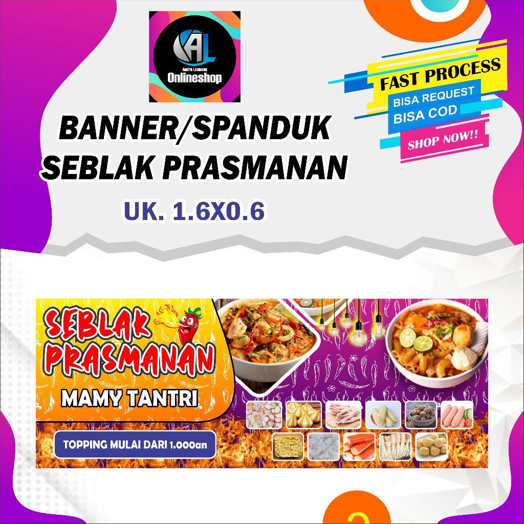 Jual Banner, Spanduk Seblak Prasmanan(Model C) | Shopee Indonesia