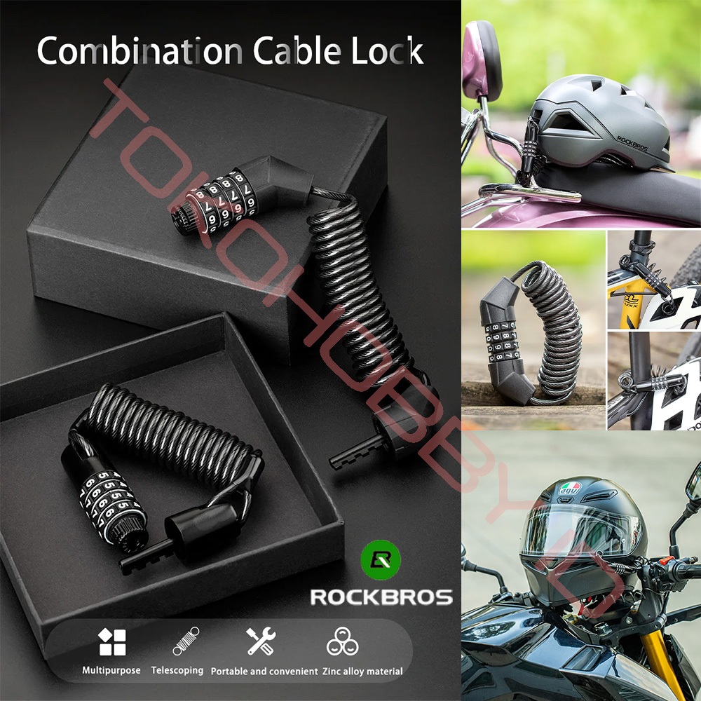 Jual Kunci Gembok Rantai Helm Sepeda atau Motor Pin Password Lock 4 ...