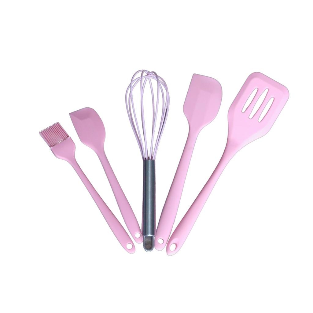 Jual Spatula Set Alat Masak 5 In 1 Sutil Scrap Kocokan/Silikon | Shopee ...