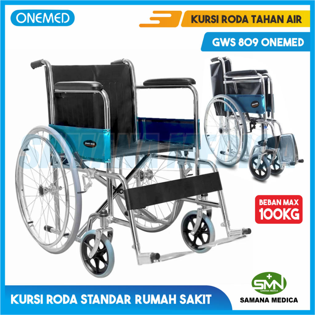 Jual Kursi Roda GWS 809 ONEMED Kursi roda Standar Rumah Sakit Tahan Air ...