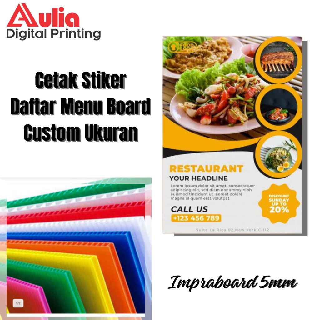 Jual Cetak Daftar Menu Board A3+ | Papan Menu | Menu Resto Custom 1 ...